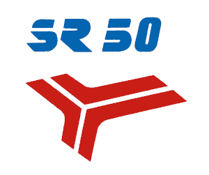 Aufkleber SR50 blau, rot im Original Design | Aufkleber original Look ...